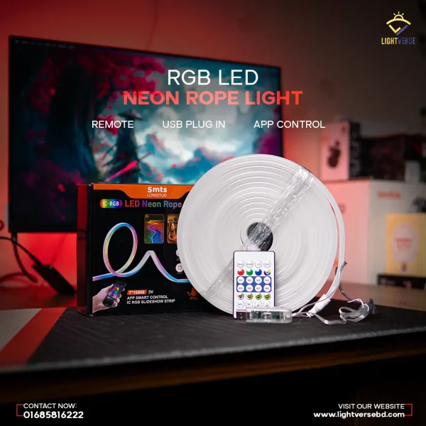 RGBIC Neon LED Strip Light USB Powered – Multicolor Sync & Chasing ...